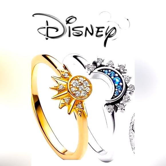 Disney | Jewelry | Disney Sun And Moon Ring Set Promise Ring Sparkling ...